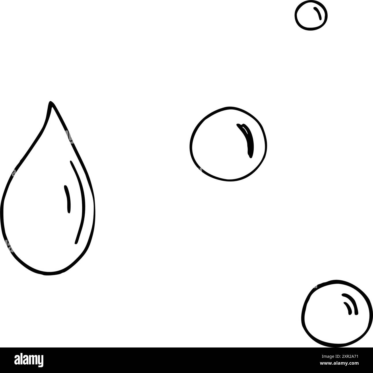Oil Drops Sketch. Hand drawn Vector illustration on a white background ...