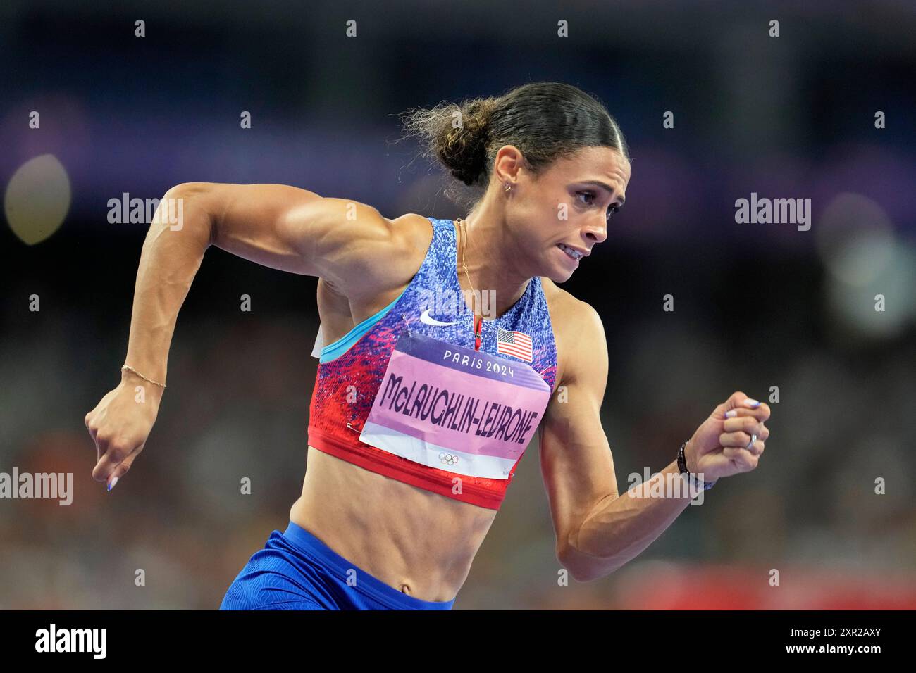 Sydney McLaughlin-Levrone, of the United States competes in the women's ...