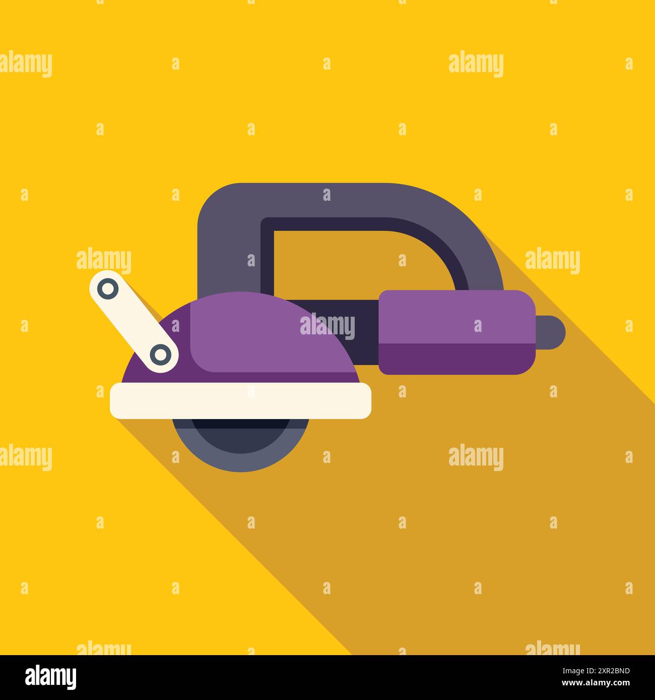 Angle grinder cutting machine on a yellow background with a shadow ...
