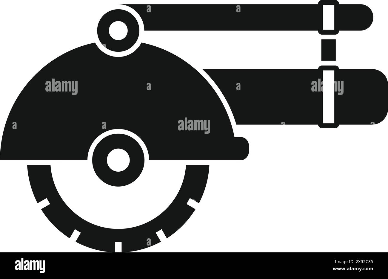 Simple icon of a circular saw cutting machine, perfect for construction ...