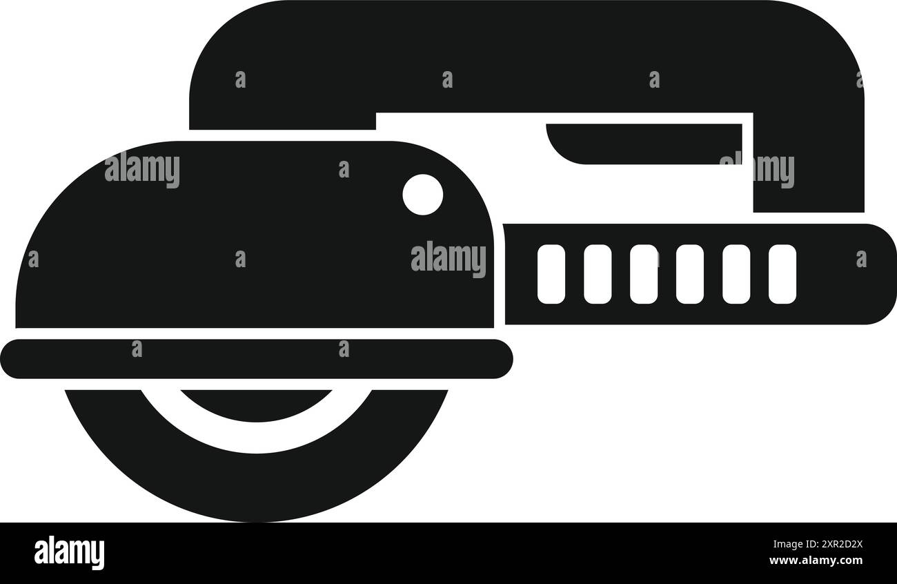 Angle grinder cutting metal, simple icon of a construction tool in ...