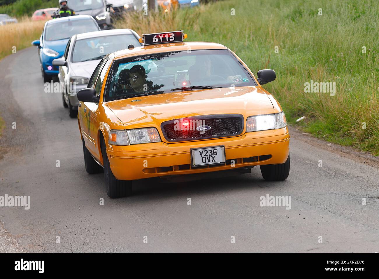 An unmarked NYPD car disguised as a Yellow Cab seen arriving at the ...