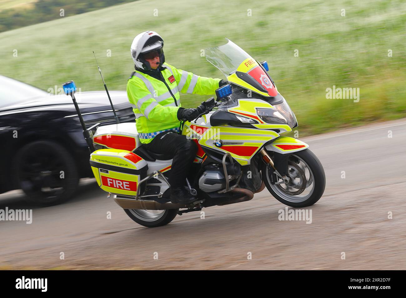 A Fire & Rescue Motorcycle seen arriving at the Cops & Cars Show at The ...