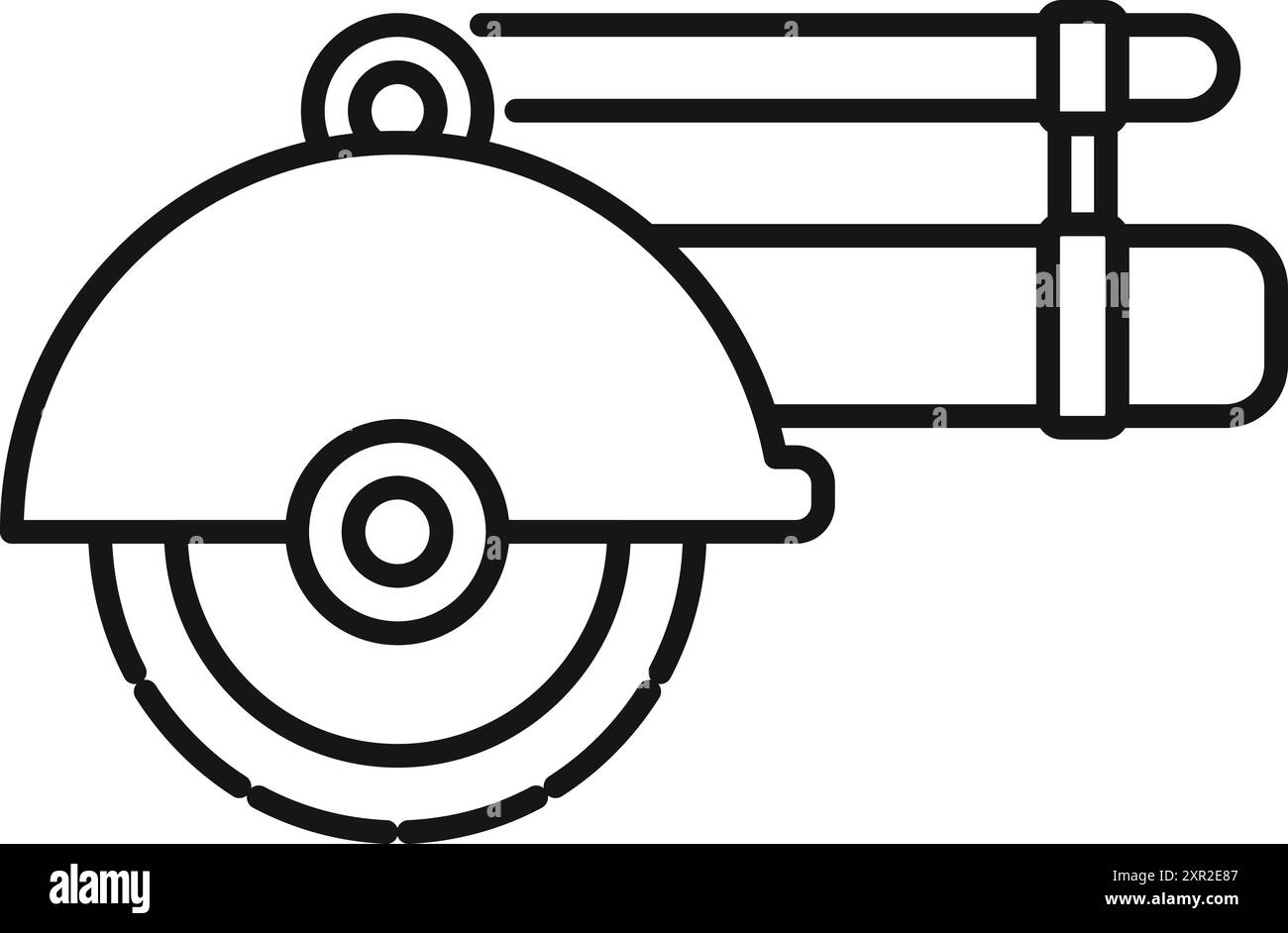 Angle grinder icon in outline style for construction and building ...