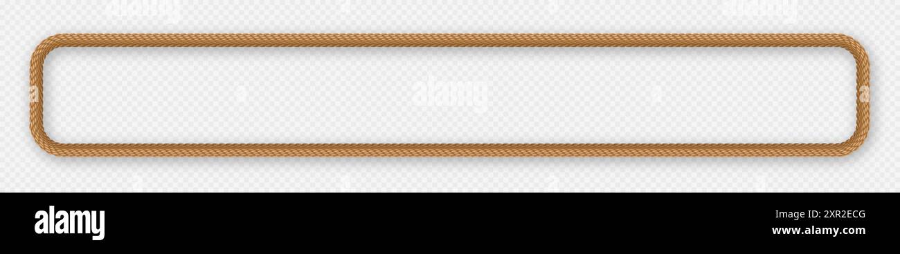 Rope frame, realistic jute cord border, hemp twisted rope in ...