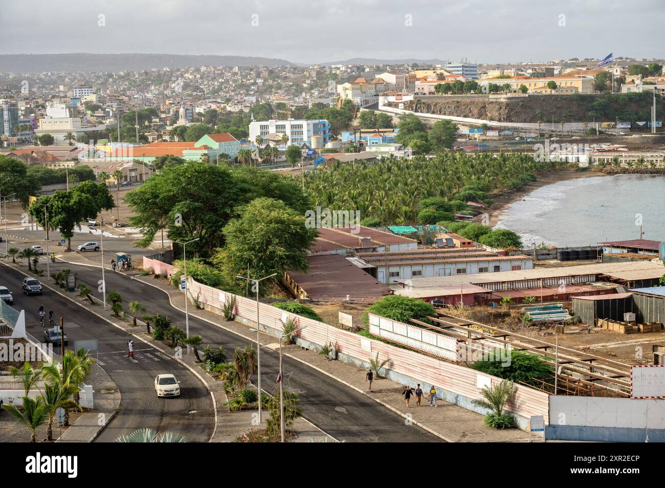 View of Praia, capital of the island of Santiago and largest city in ...