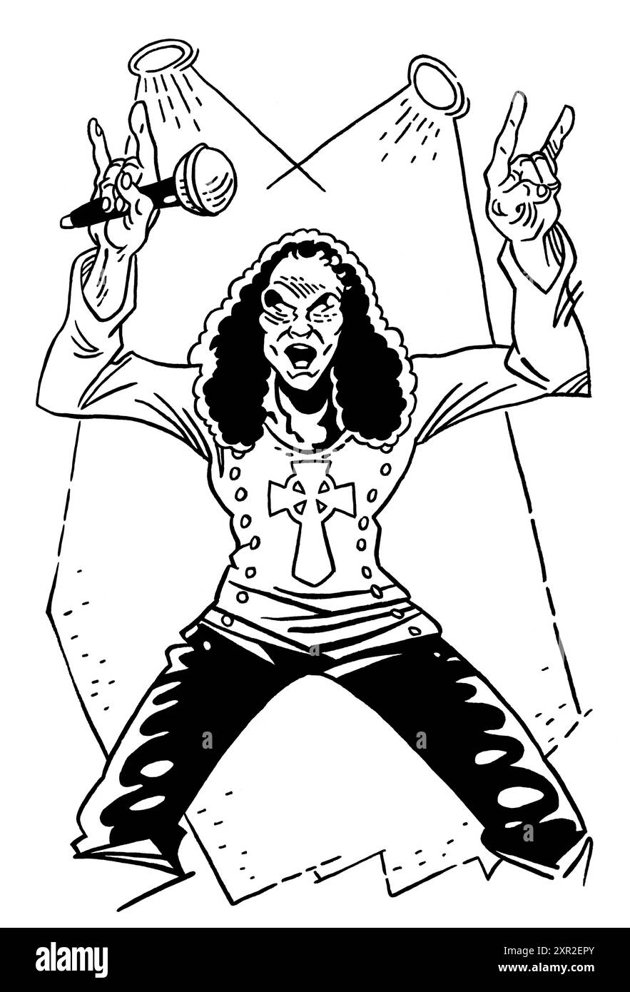 Illustration of Ronnie James Dio Metal Band Singer, songwriter and also musician, Horizontal ...