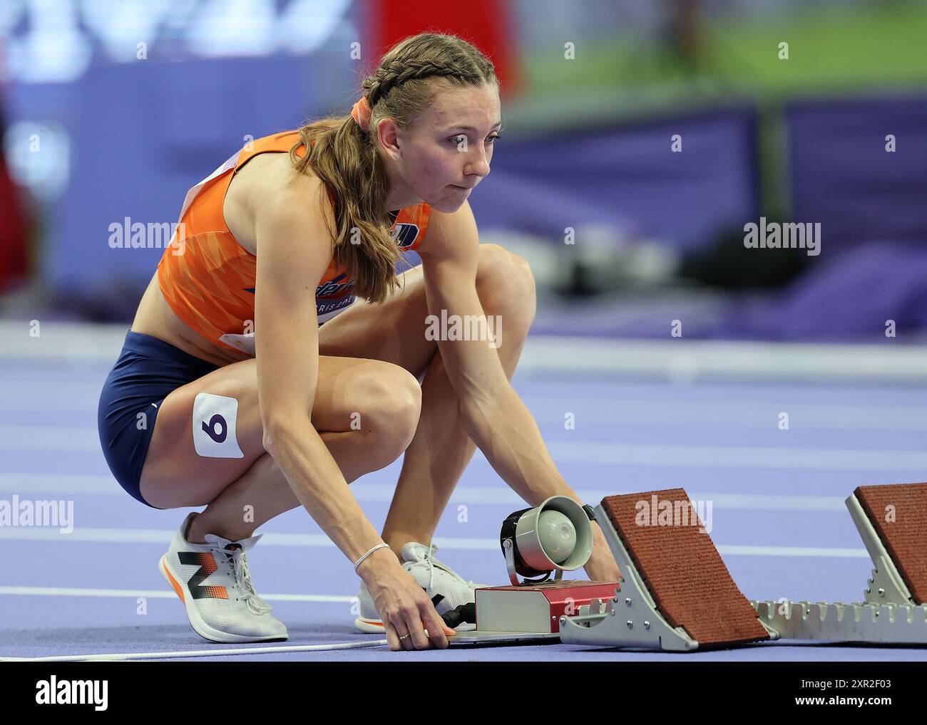 Paris, France. 8th Aug, 2024. Femke Bol of the Netherlands reacts ...