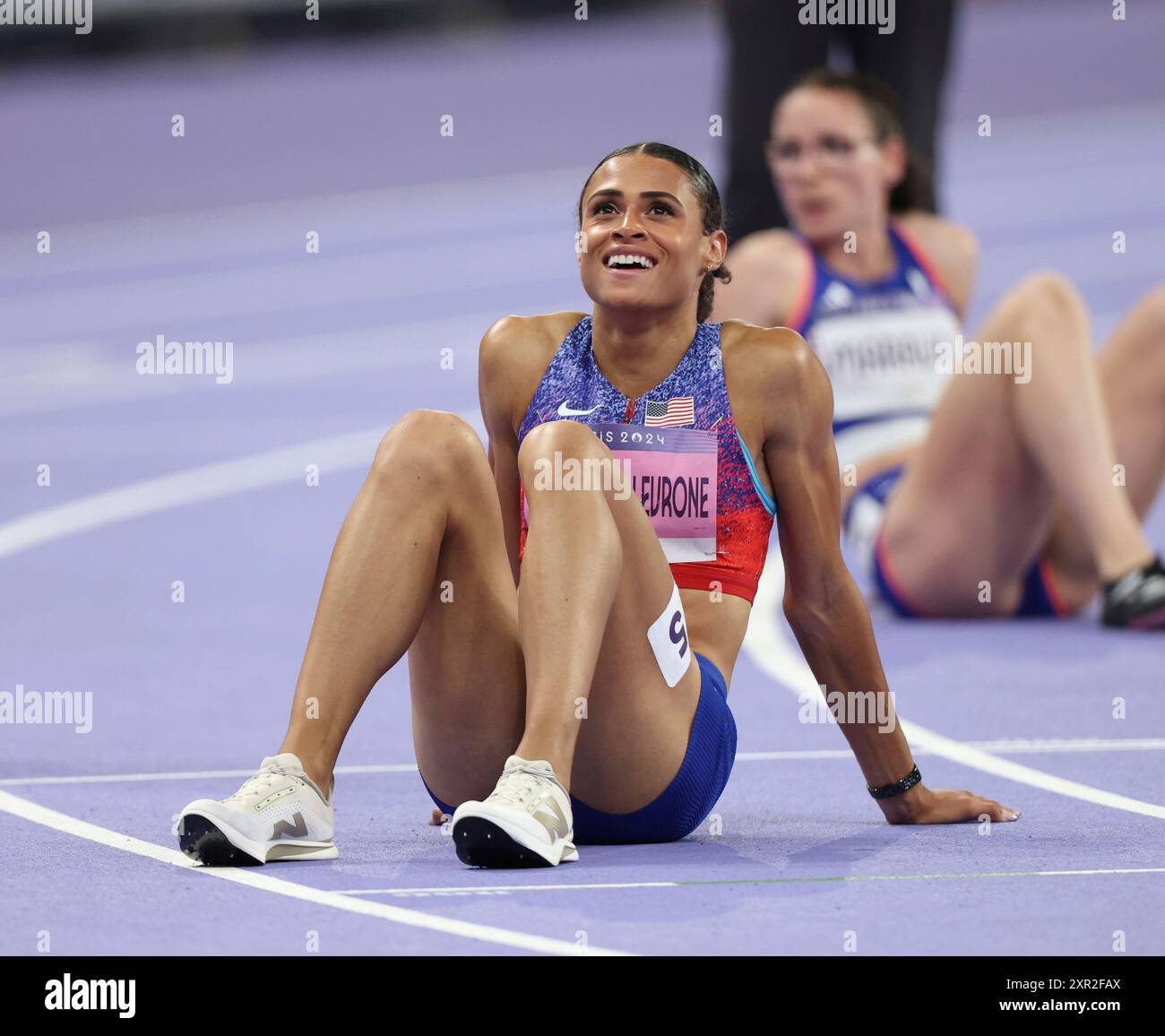 MCLAUGHLIN-LEVRONE Sydney of United States reacts after winning the ...