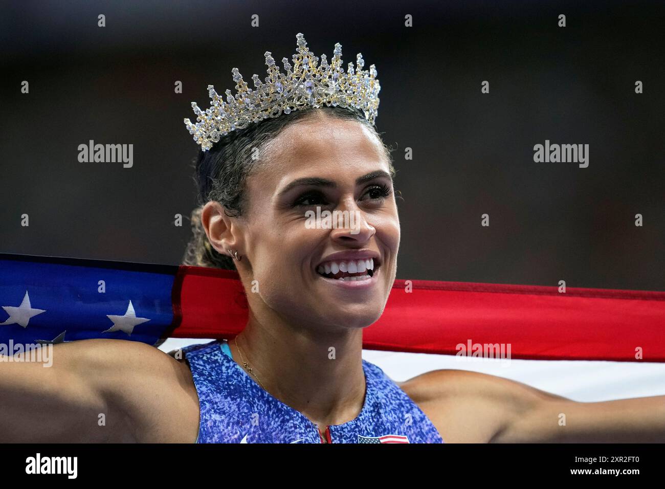 Sydney McLaughlin-Levrone, of the United States, poses after winning ...