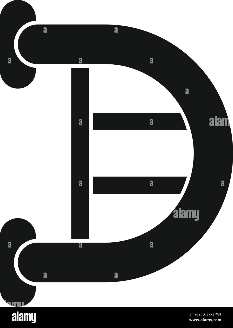 Simple black icon illustration of a dna strand in the shape of a spiral ...