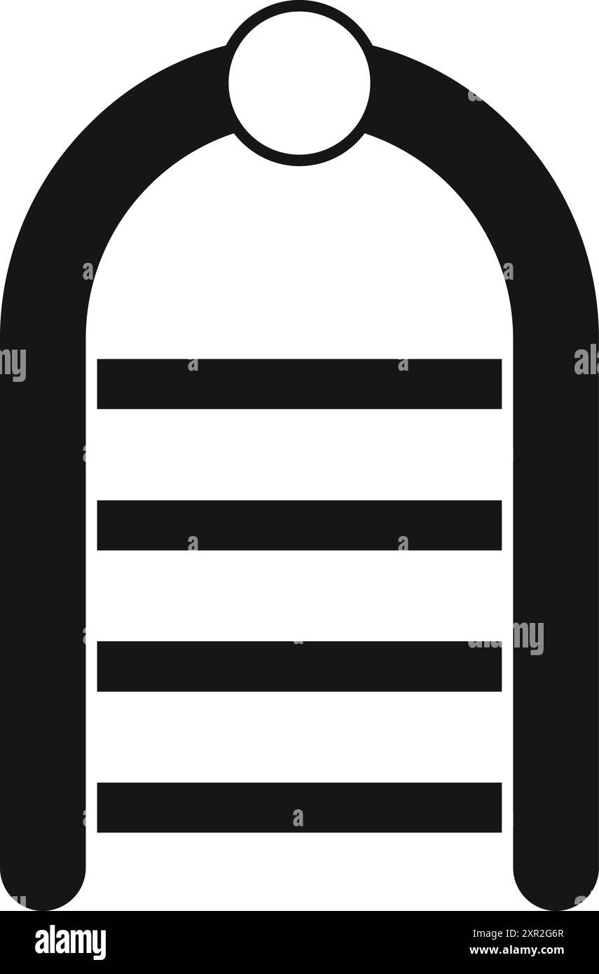 Black metal detector gate for security checking icon in simple style ...
