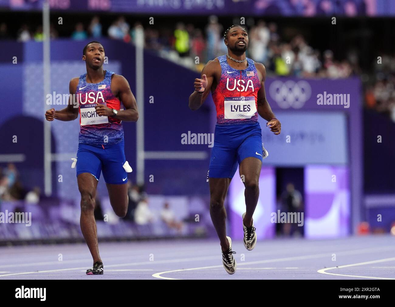 USA's Noah Lyles finishing third in the Men's 200m Final at the Stade ...