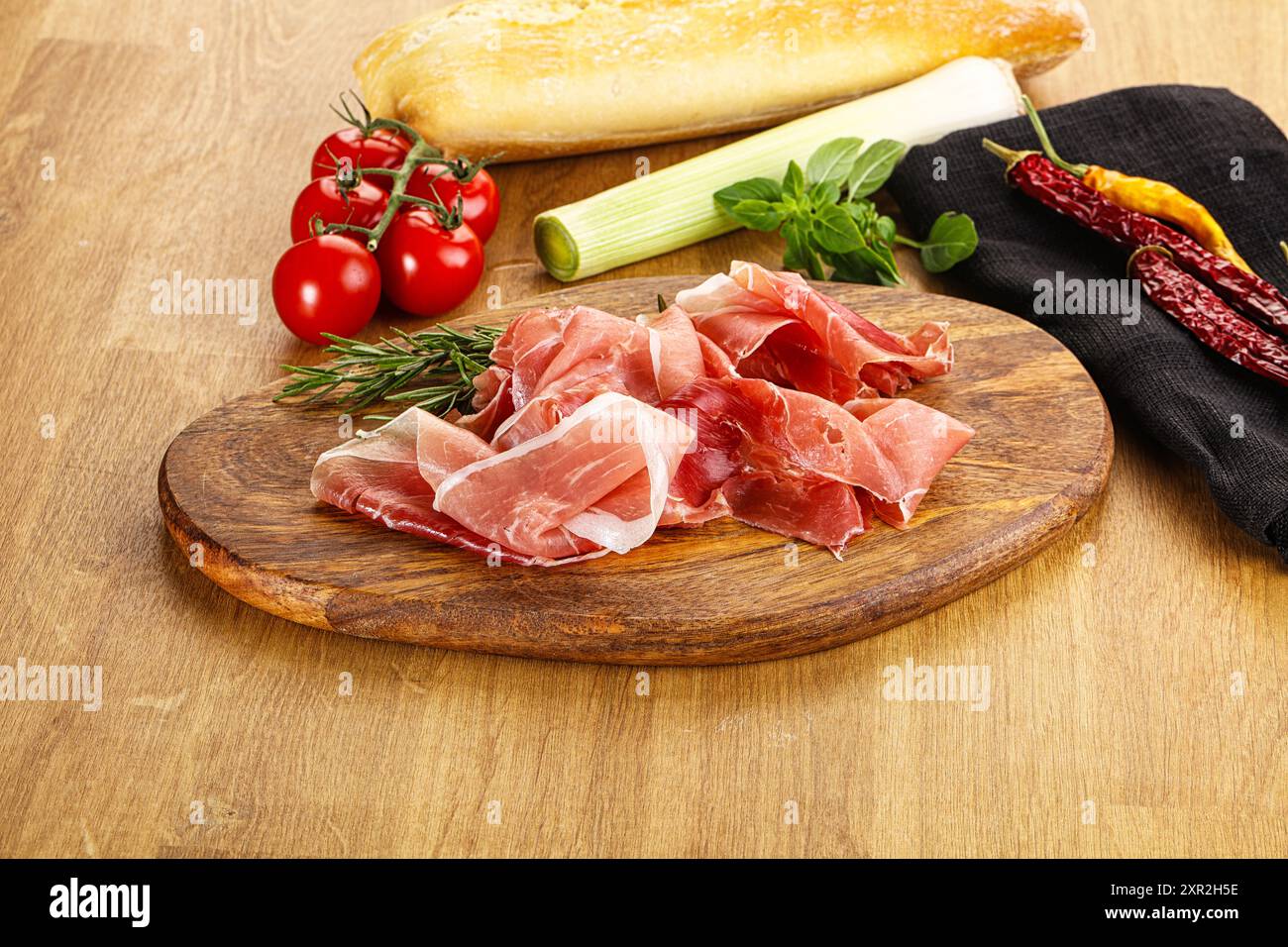 Spanish cuisine pork meat Jamon crudo Stock Photo - Alamy