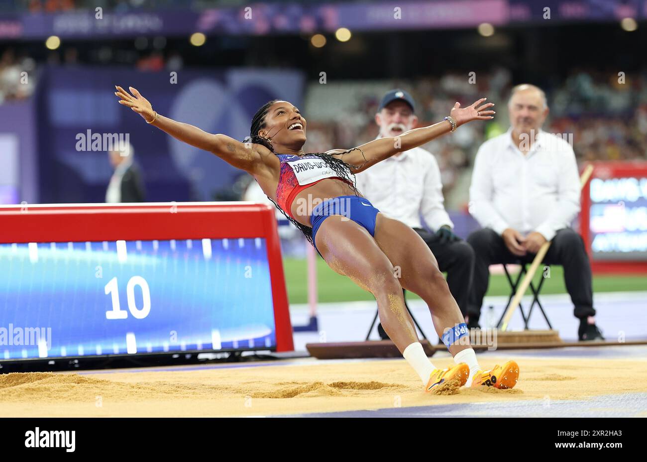 Paris, France. 8th Aug, 2024. Tara Davis-Woodhall of the United States ...