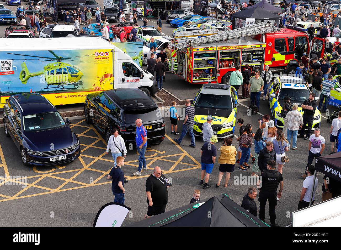 Overhead view of the Cops & Cars show at The Motorist in Leeds ...