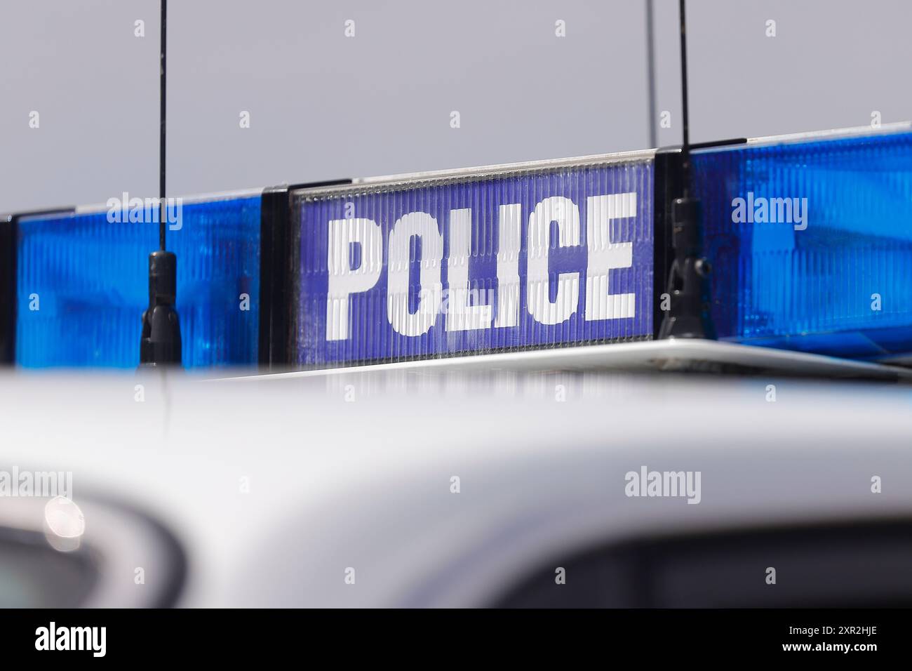 Police car blue lights Stock Photo - Alamy