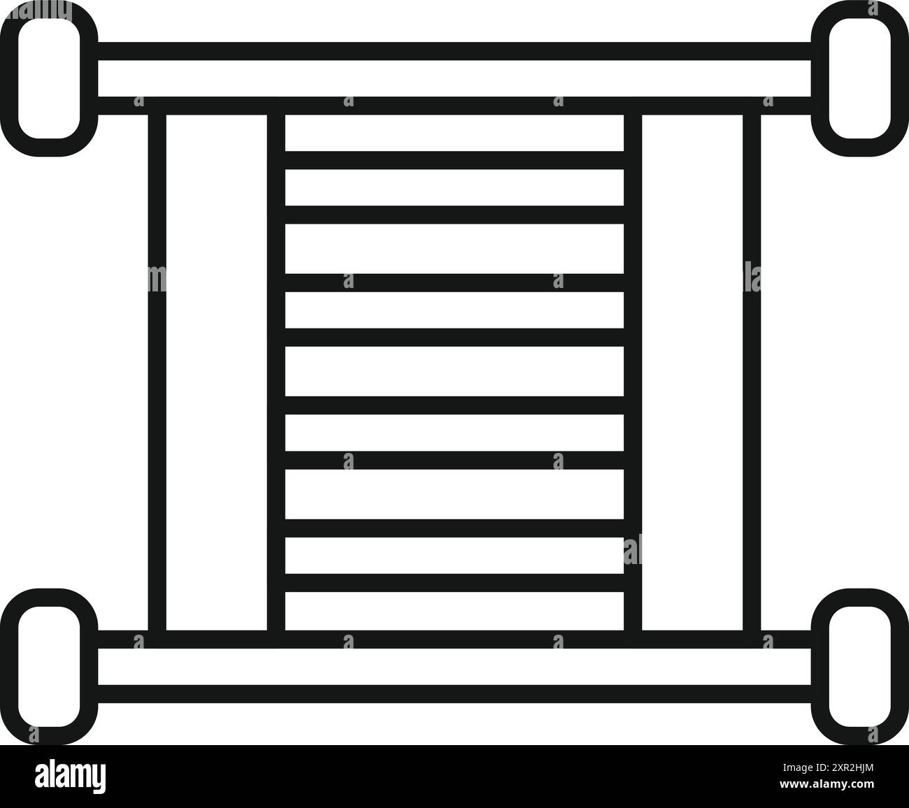 Car radiator detail cooling engine system icon. Outline car radiator ...