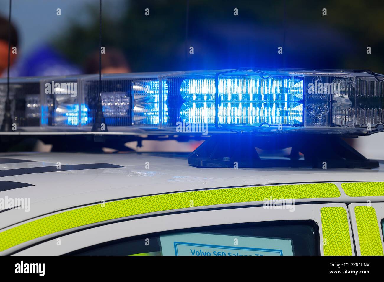 Police car blue lights Stock Photo - Alamy