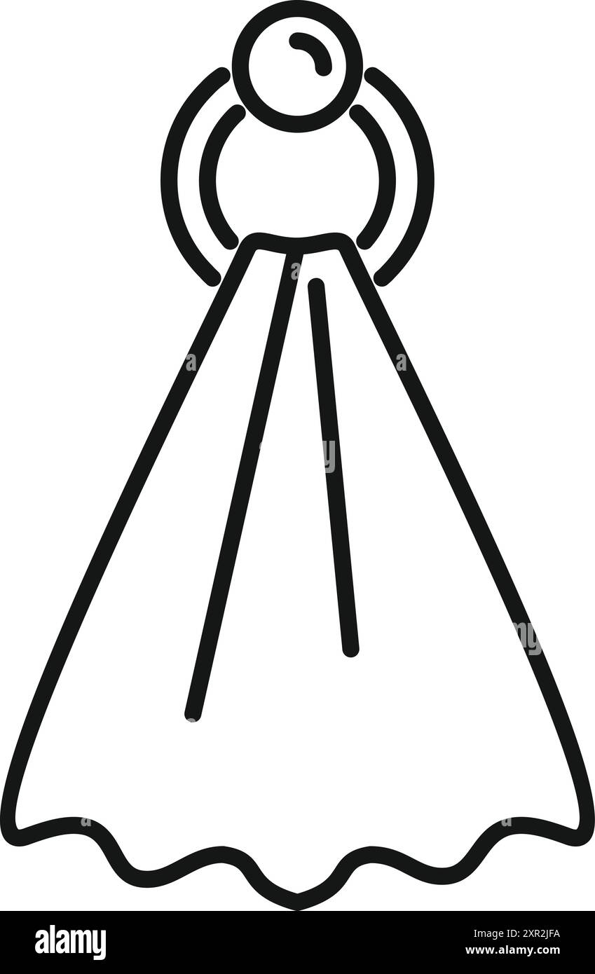 Simple line drawing of a kitchen towel hanging, for use in infographics ...
