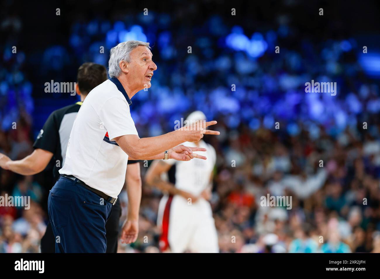 Svetislav Pesic, head coach of Serbia gestures during the Men's ...