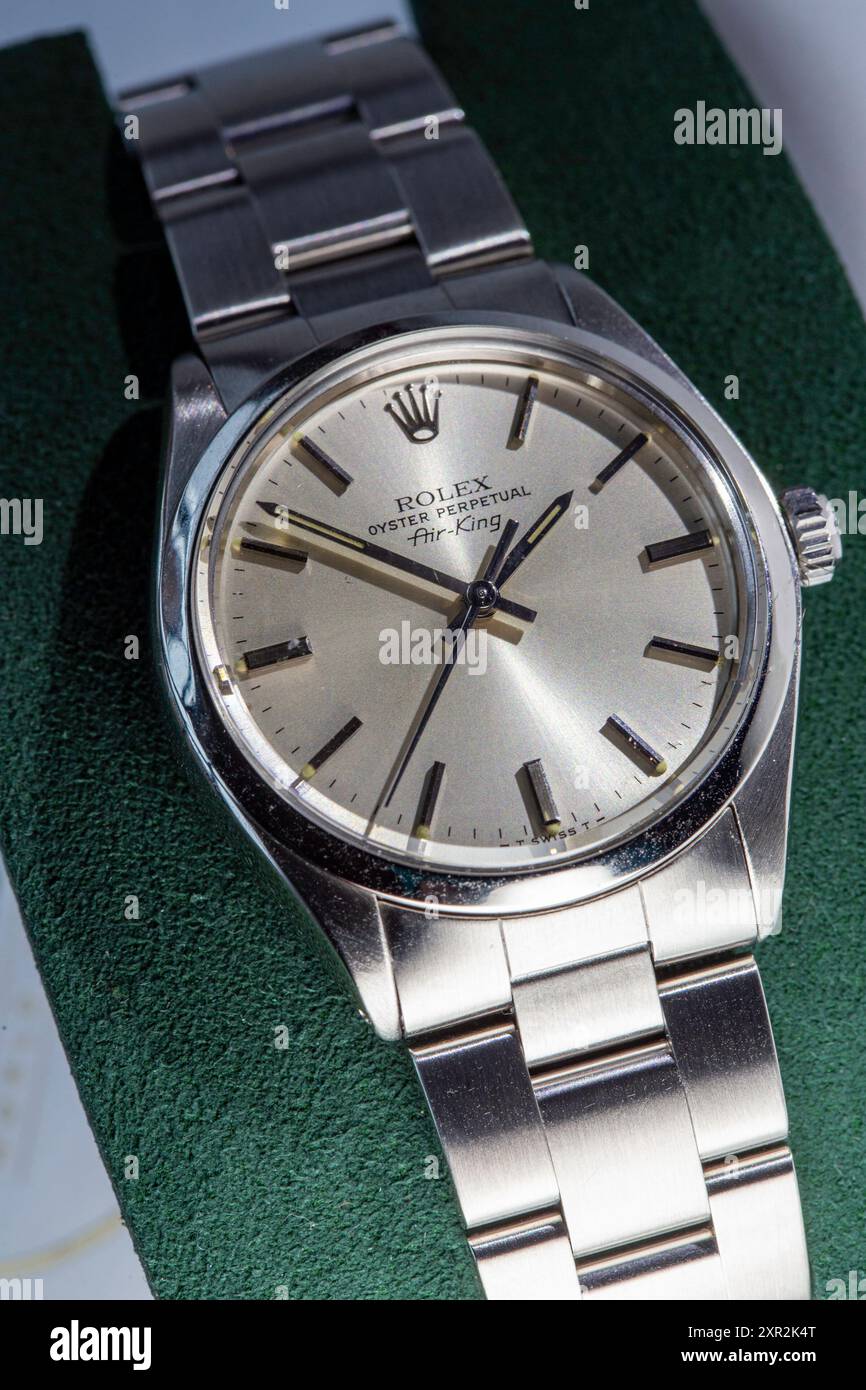 Close up of Vintage 1979 Rolex Air-King Wristwatch, 2024, USA Stock ...