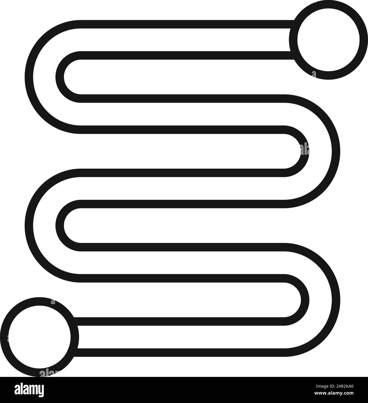 Simple black line route showing the way to success with points marking ...