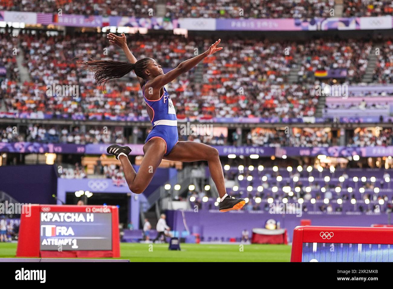 Hilary Kpatcha of France competes during Women's Long Jump Final of the ...