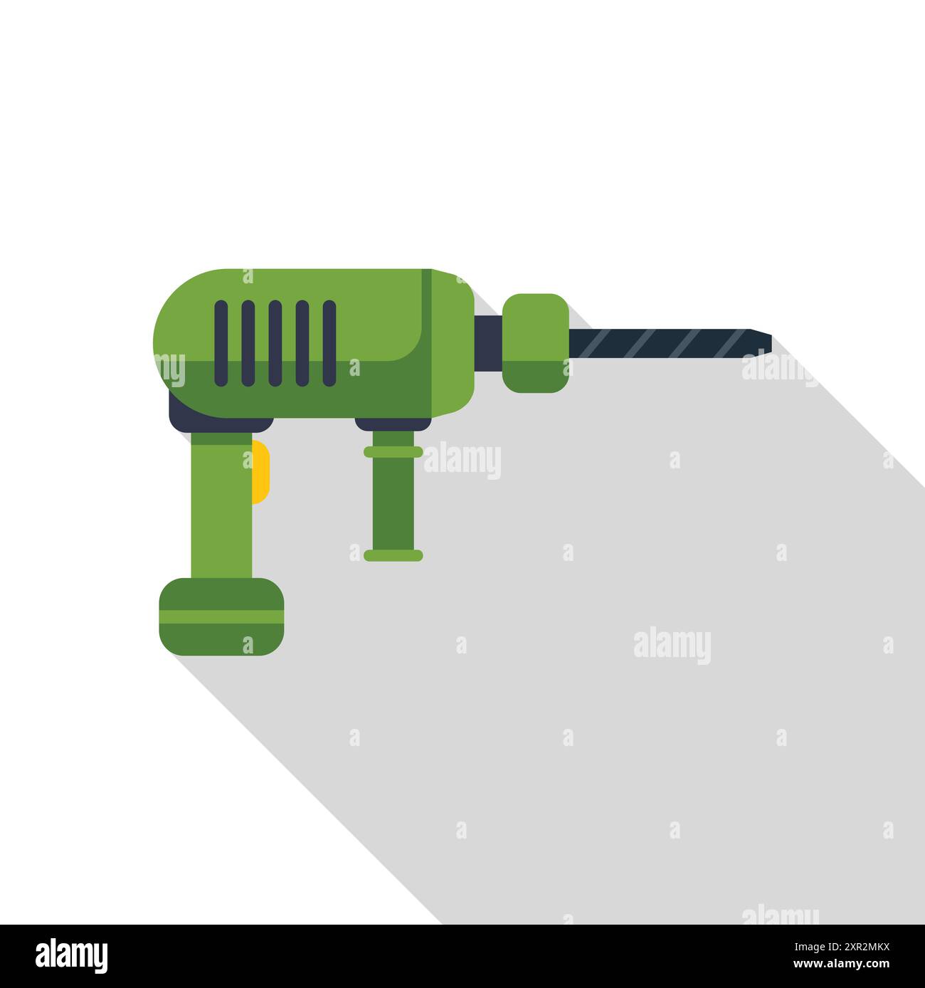 Green rotary hammer drill for making holes in concrete and stone Stock ...