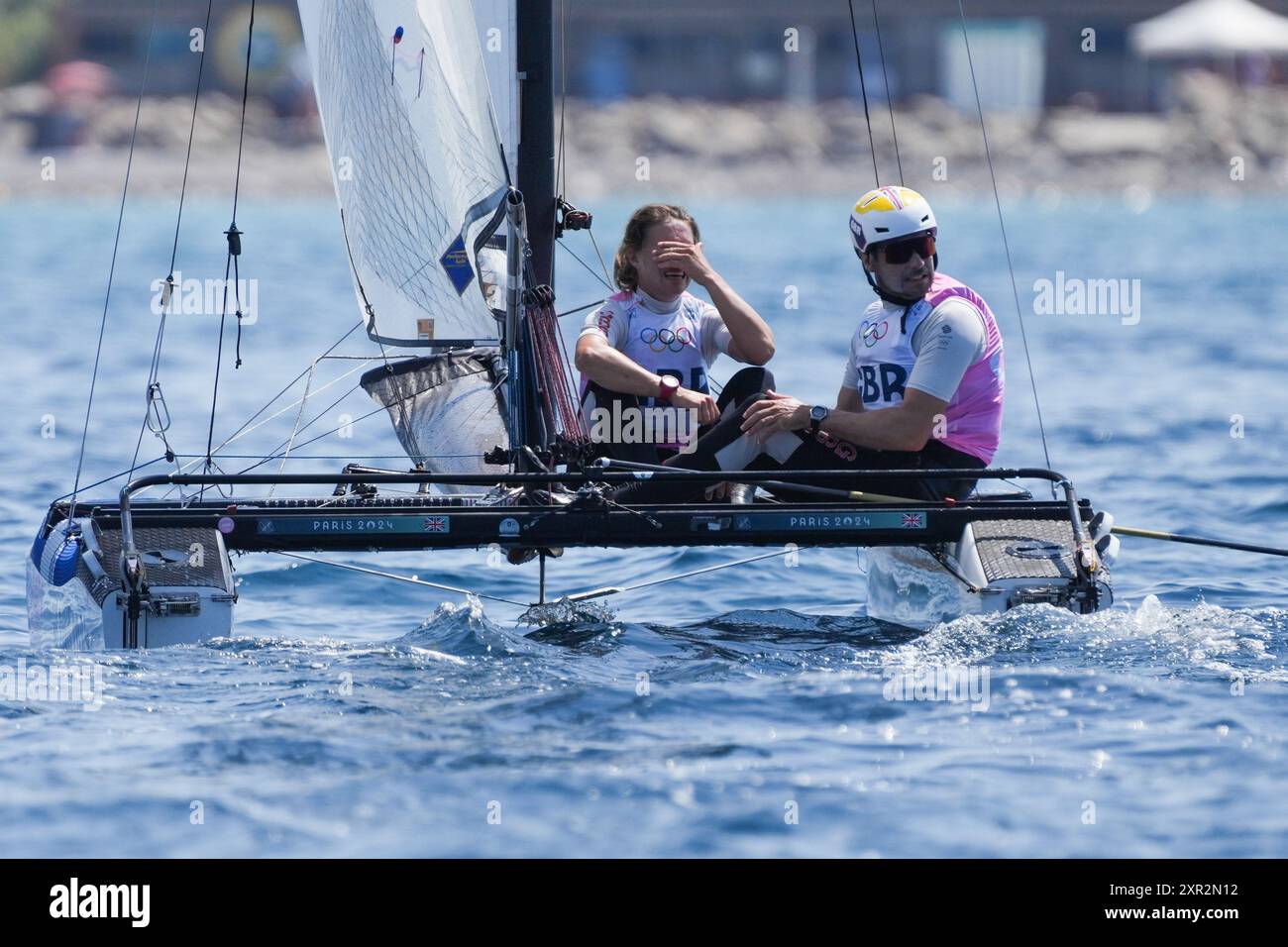 Marseille, France. 8th Aug, 2024. John Gimson (R) and Anna Burnet of ...