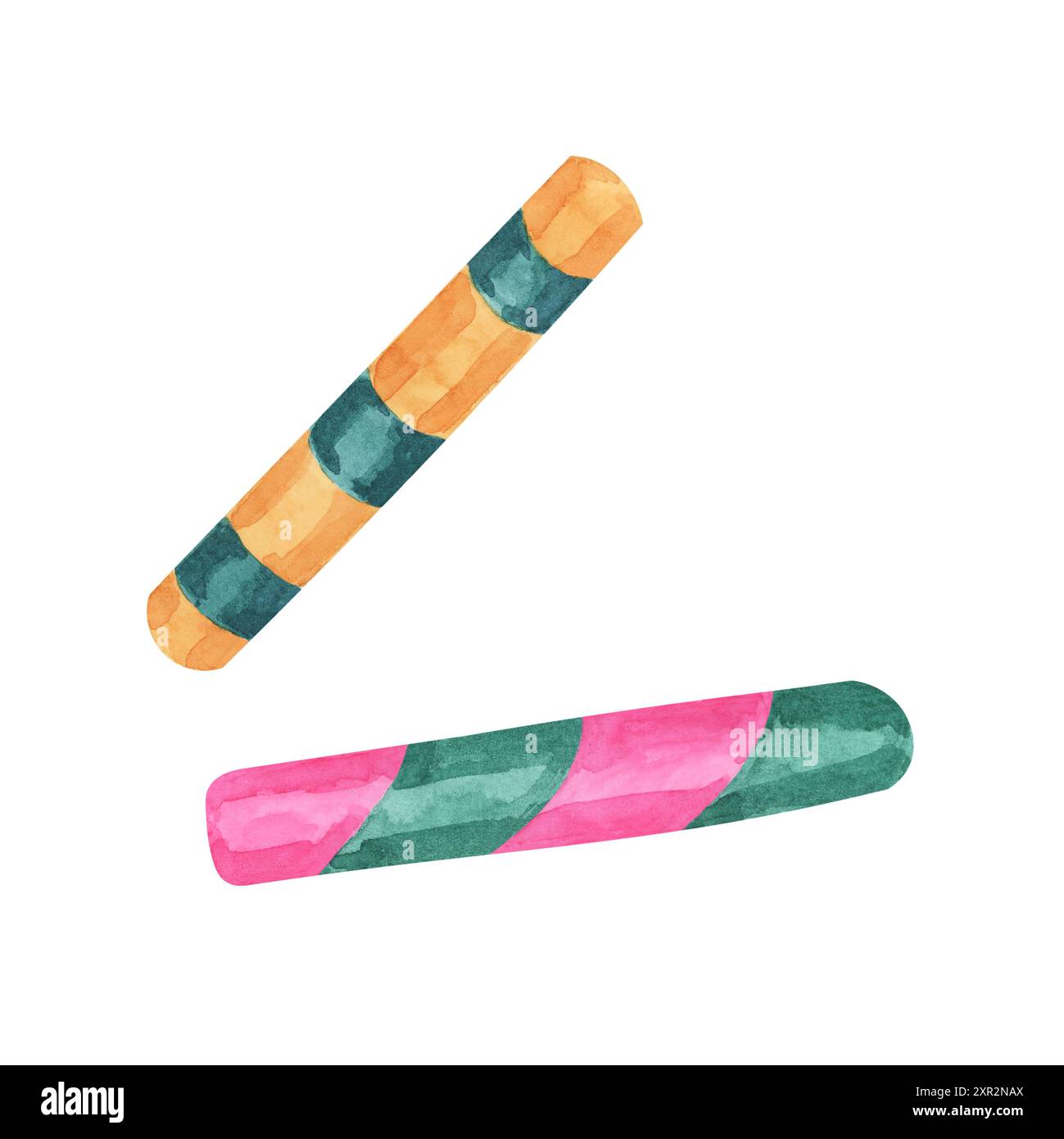 Barrier poles with orange and green stripes in cartoon style, ideal for ...