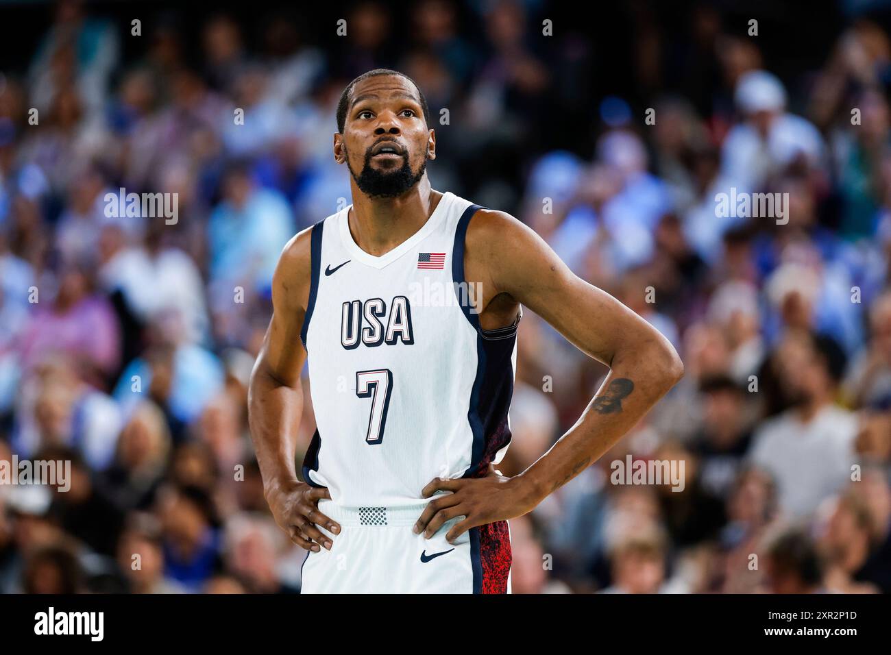 Kevin Durant of United States looks on during the Men's Semifinal ...