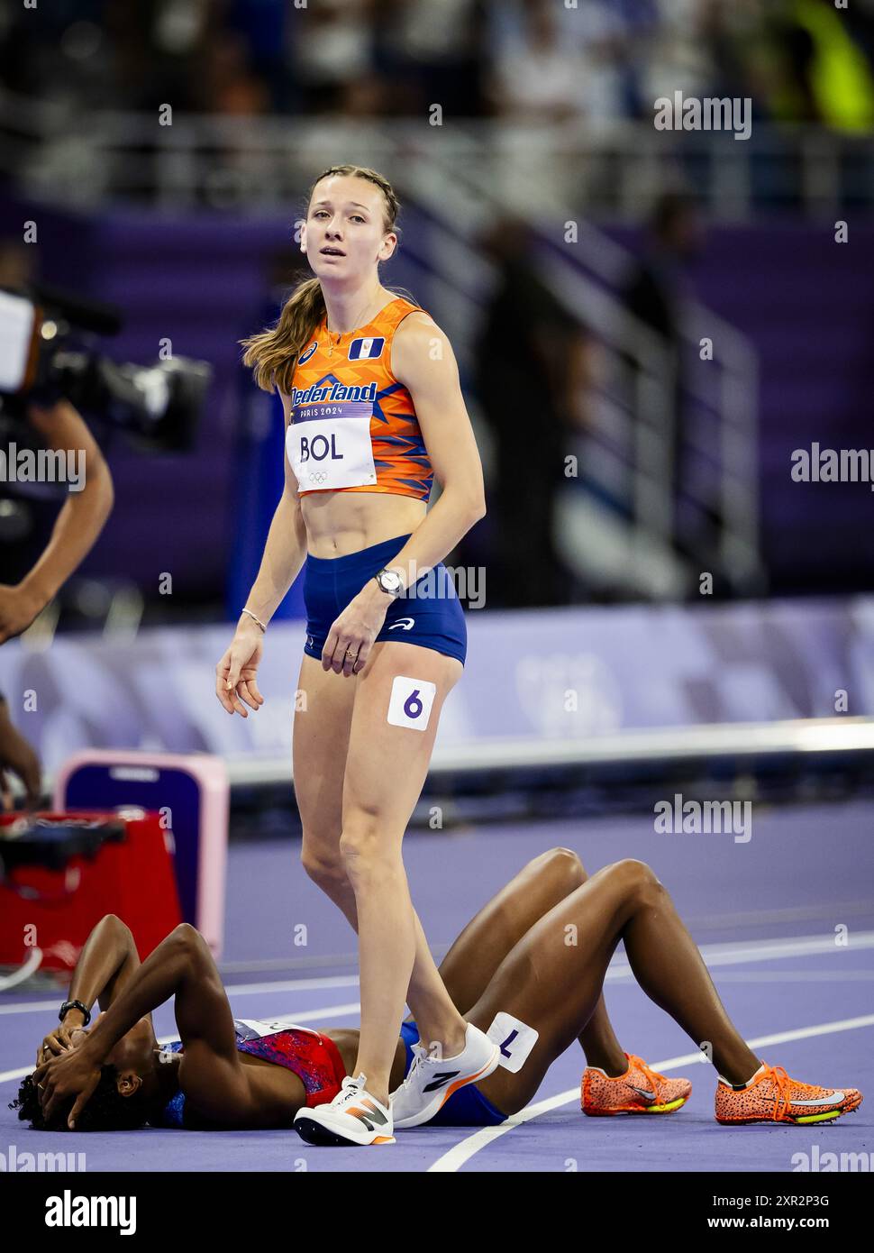 PARIS - Femke Bol after winning the bronze medal in the final of the ...