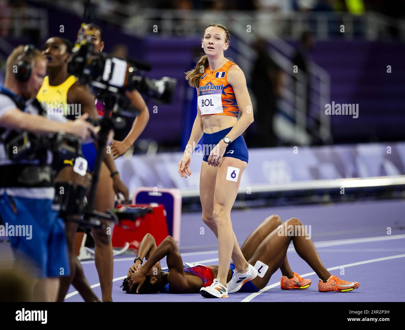 PARIS - Femke Bol after winning the bronze medal in the final of the ...