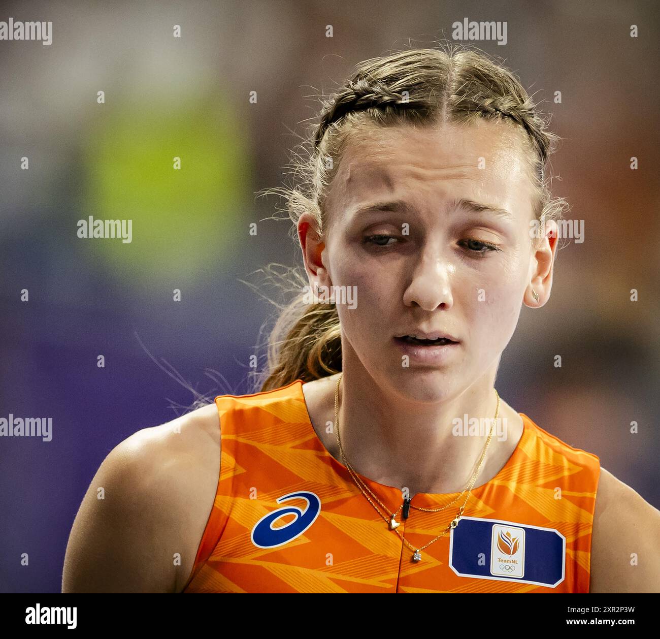 PARIS - Femke Bol after winning the bronze medal in the final of the ...