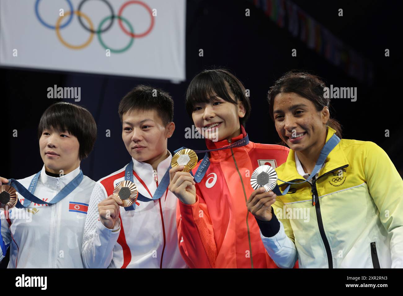 (L to R) North Korea's CHOE Hyo Gyong and China's PANG Qianyu, bronze ...