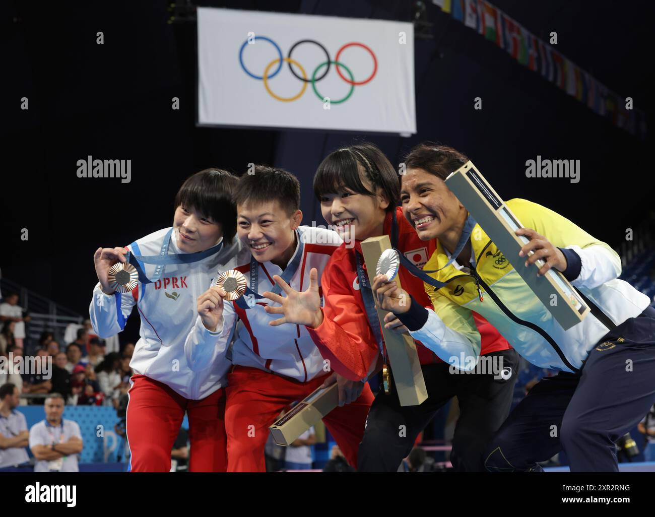 (L to R) North Korea's CHOE Hyo Gyong and China's PANG Qianyu, bronze ...