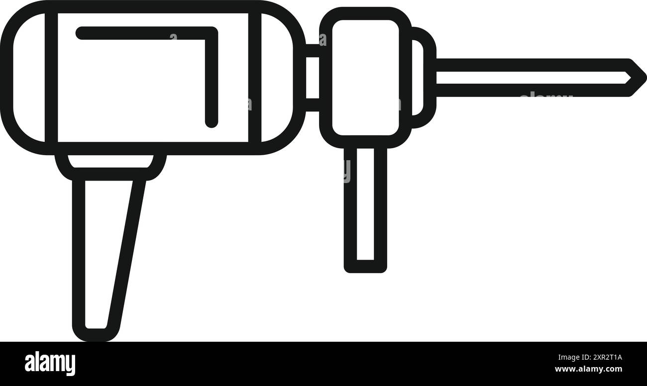 Pneumatic hammer drill for construction works with a simple design ...