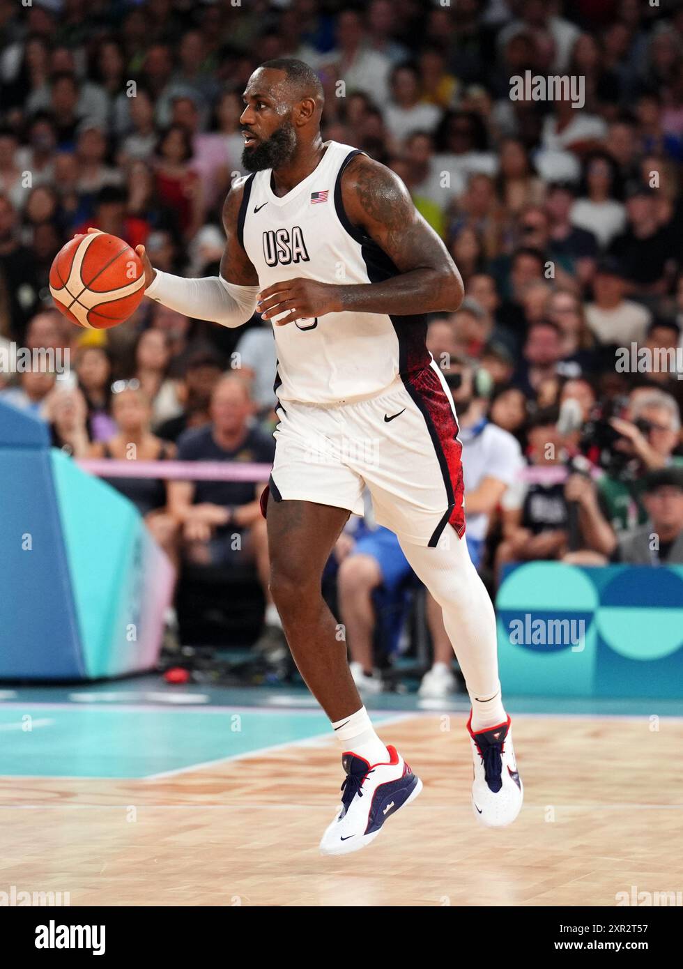 USA's Lebron James during the men's basketball semi final match against ...
