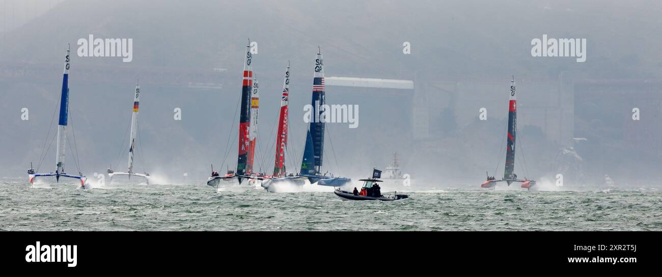 San Francisco Bay, California - July 14th, 2024: 45 foot foiling ...