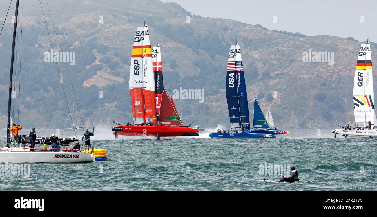 San Francisco Bay, California - July 14th, 2024: Team Spain racing 45 ...
