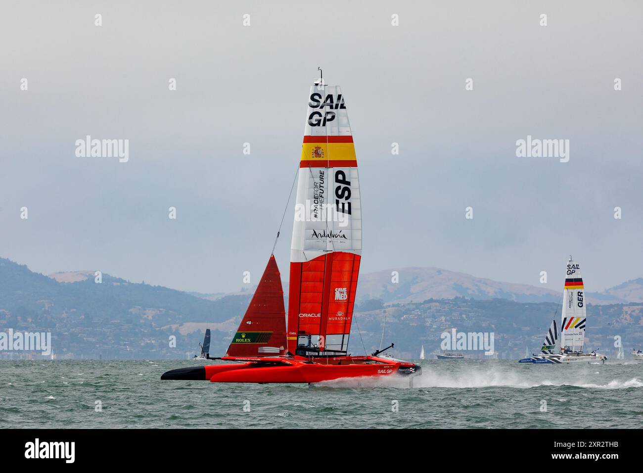 San Francisco Bay, California - July 14th, 2024: Team Spain racing 45 ...