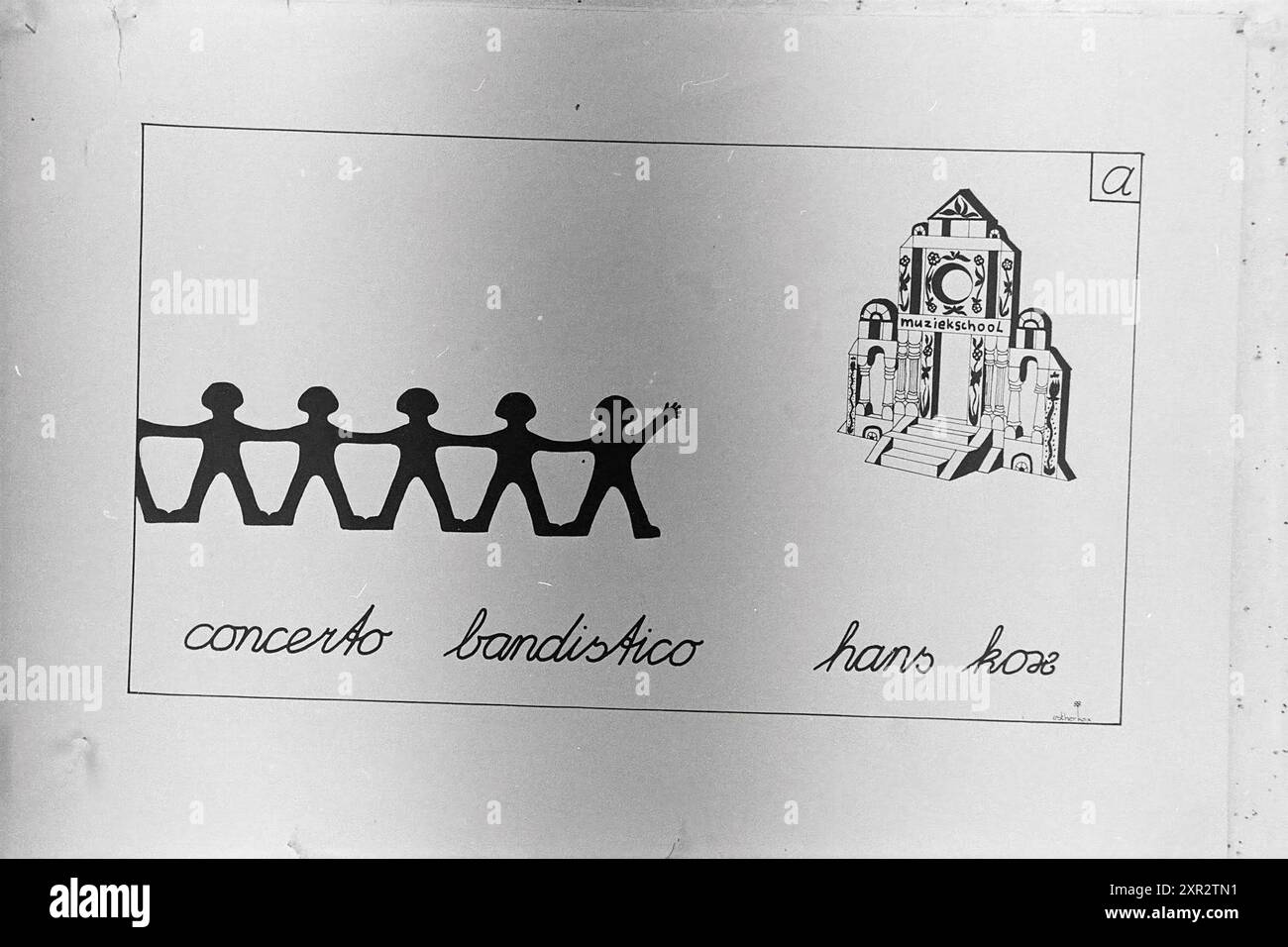 Front page of a written concert by Hans Kox (composer and music educator from Haarlem), Haarlem ...