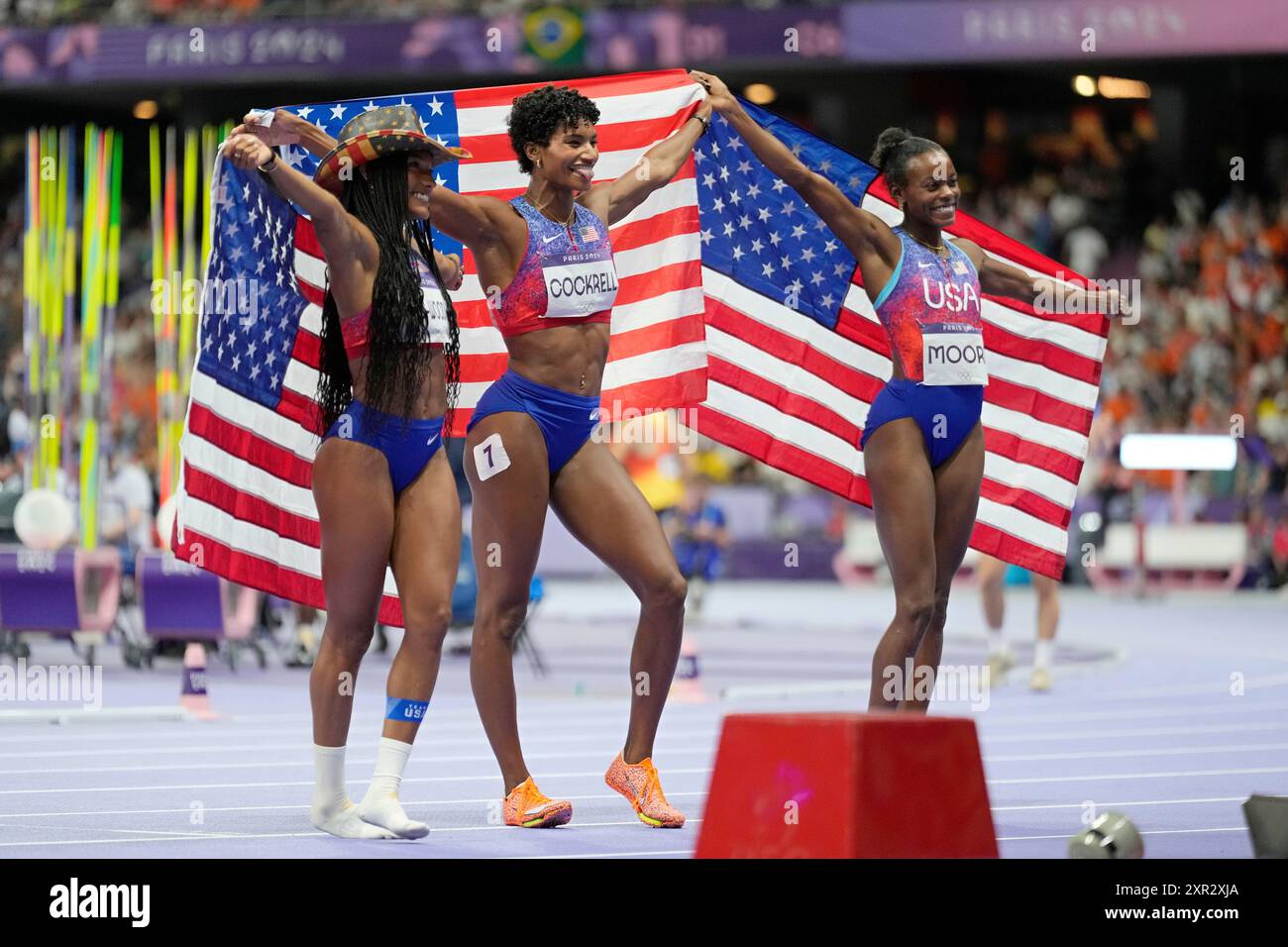 Women's long jump gold medalist Tara Davis-Woodhall, left, and bronze ...