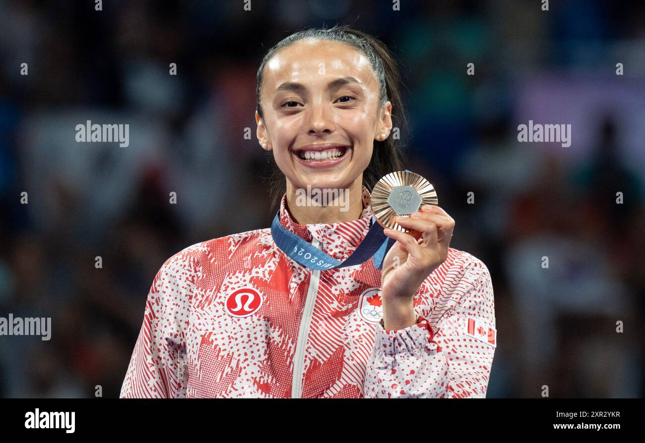 Paris, France. 08th Aug, 2024. Canada's Skylar Park stands on the ...