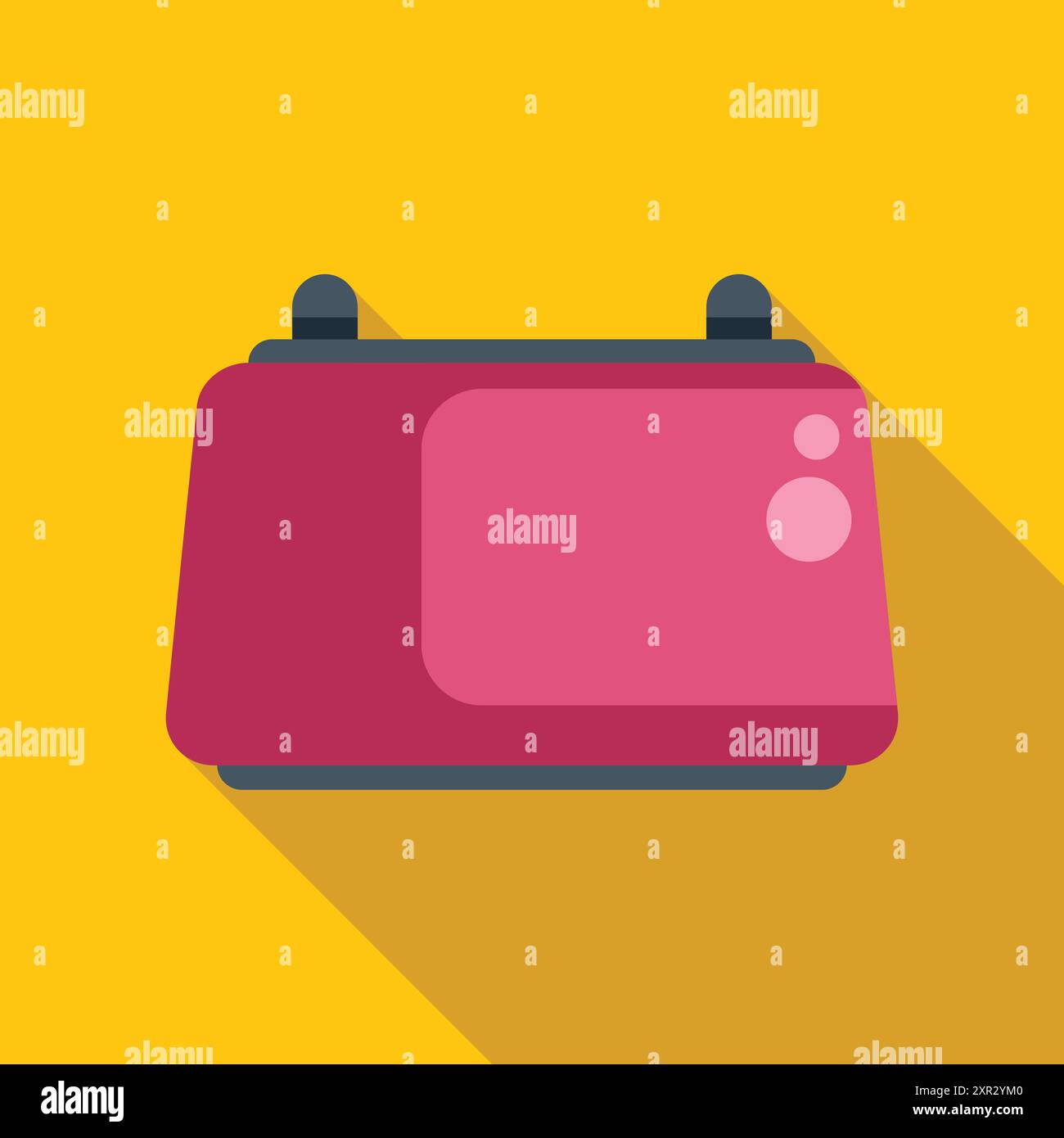 Modern electric toaster with temperature control knob icon in flat ...