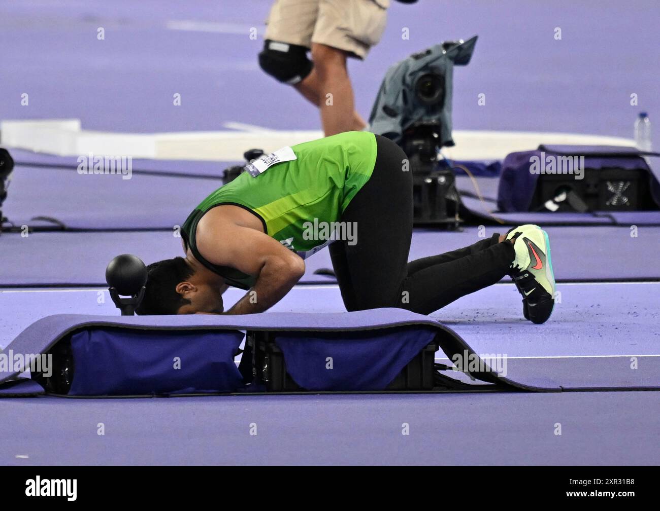 NADEEM Arshad of Pakistan reacts after winning the men's athletics ...