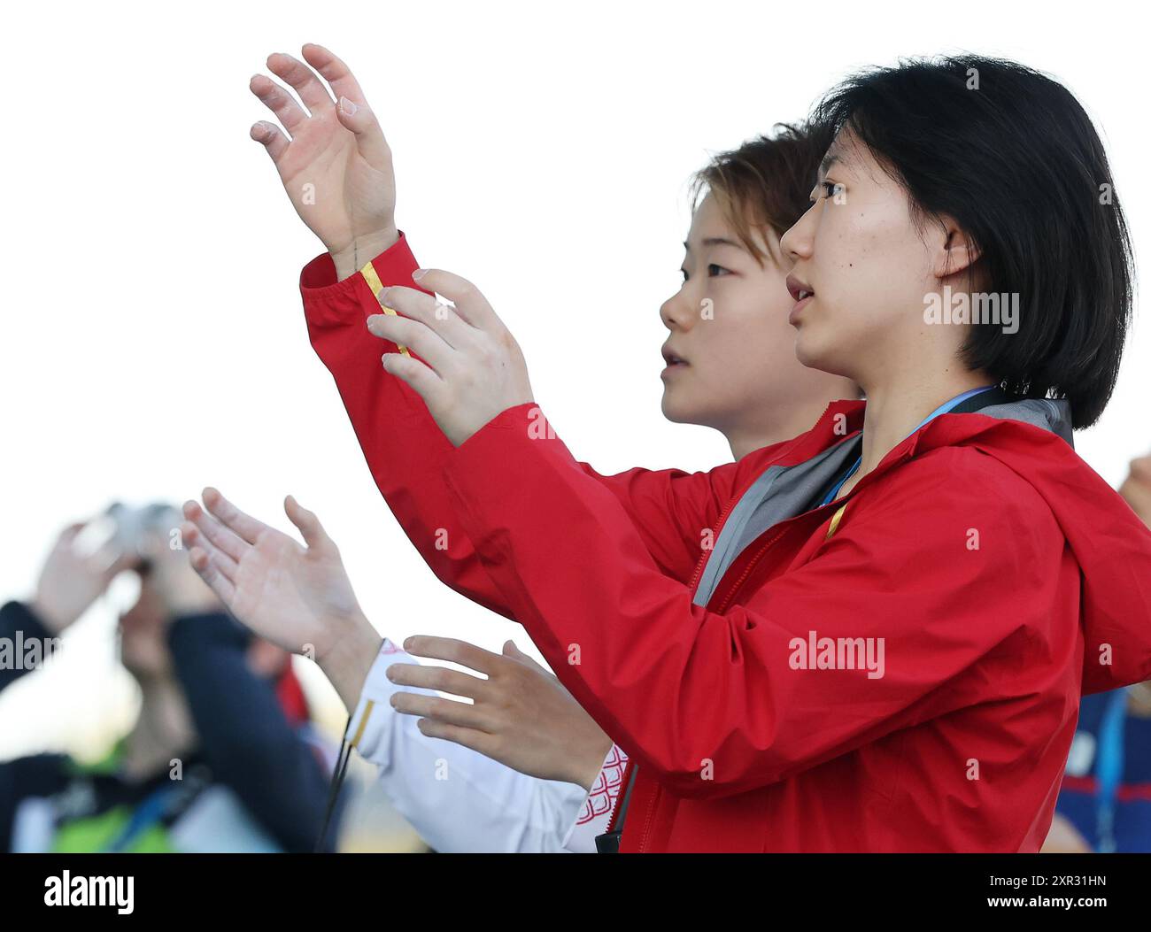 Le Bourget, France. 8th Aug, 2024. Zhang Yuetong (R) and Luo Zhilu of ...
