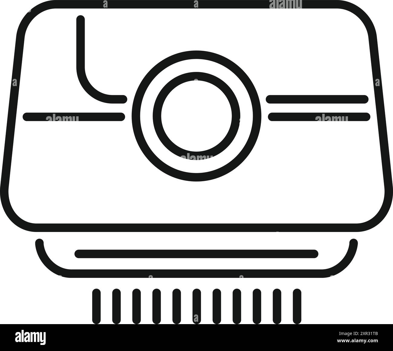 Simple line art icon of an air conditioner blowing cool air, perfect ...