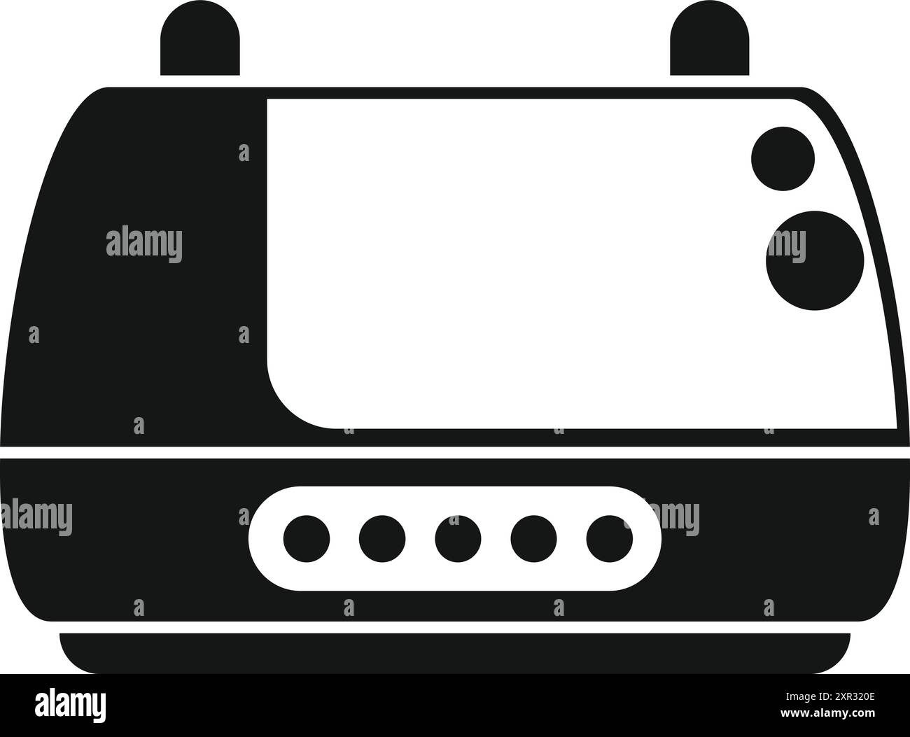 Black silhouette of a router transmitting data with antennas Stock ...